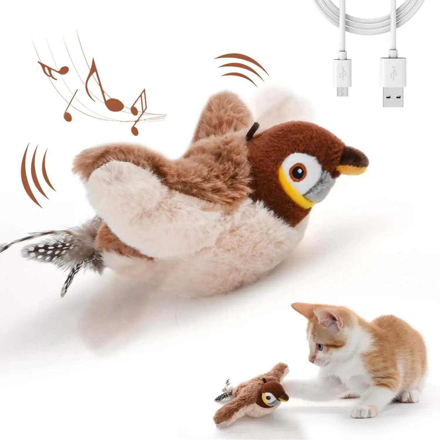 Interactive Rechargeable Flapping Bird Cat Toy - For Endless Fun – CATSHEE